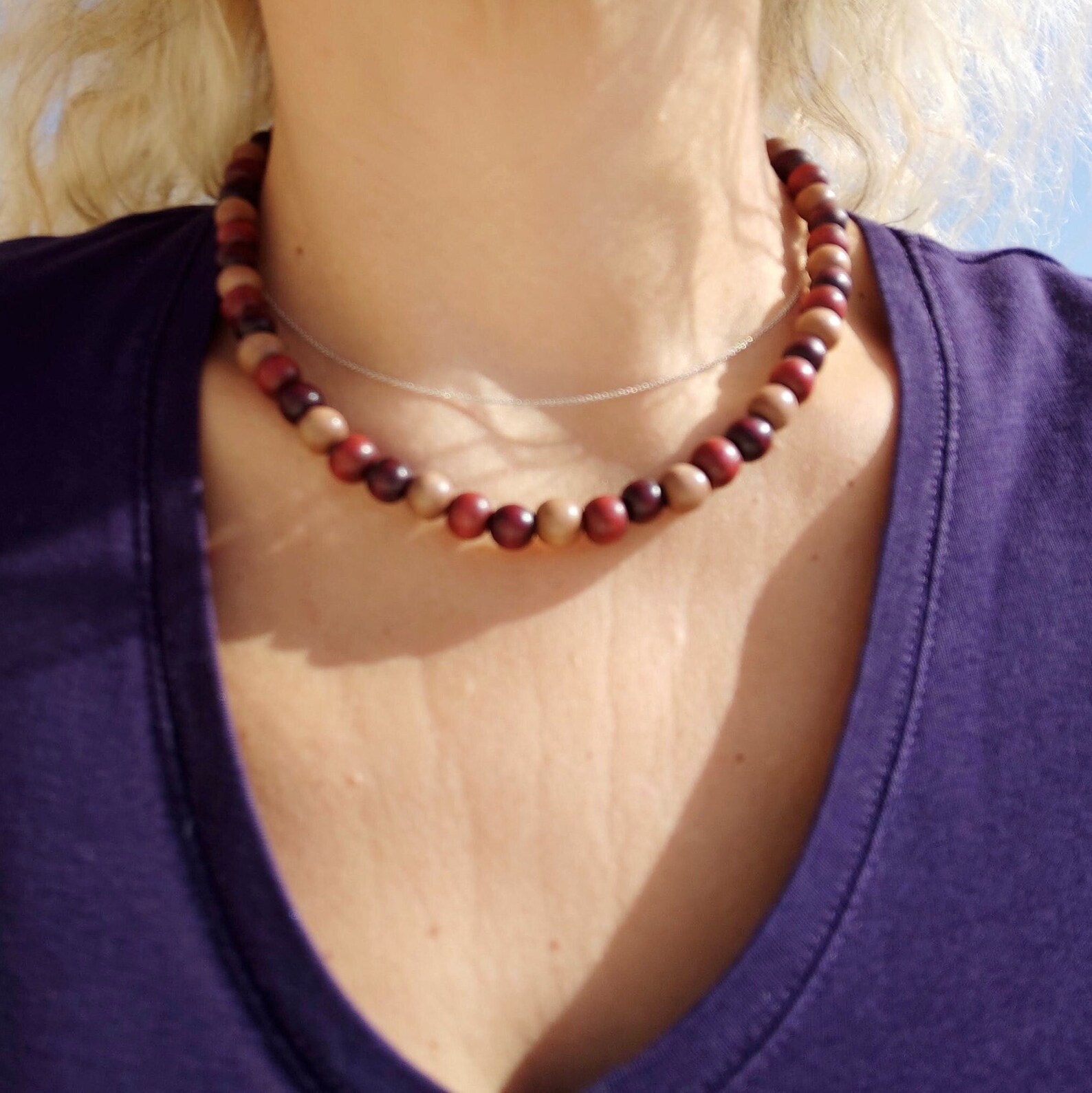 Brown Wood Choker Neckalce Wooden Bead Choker for Men 8 Mm Bead ...