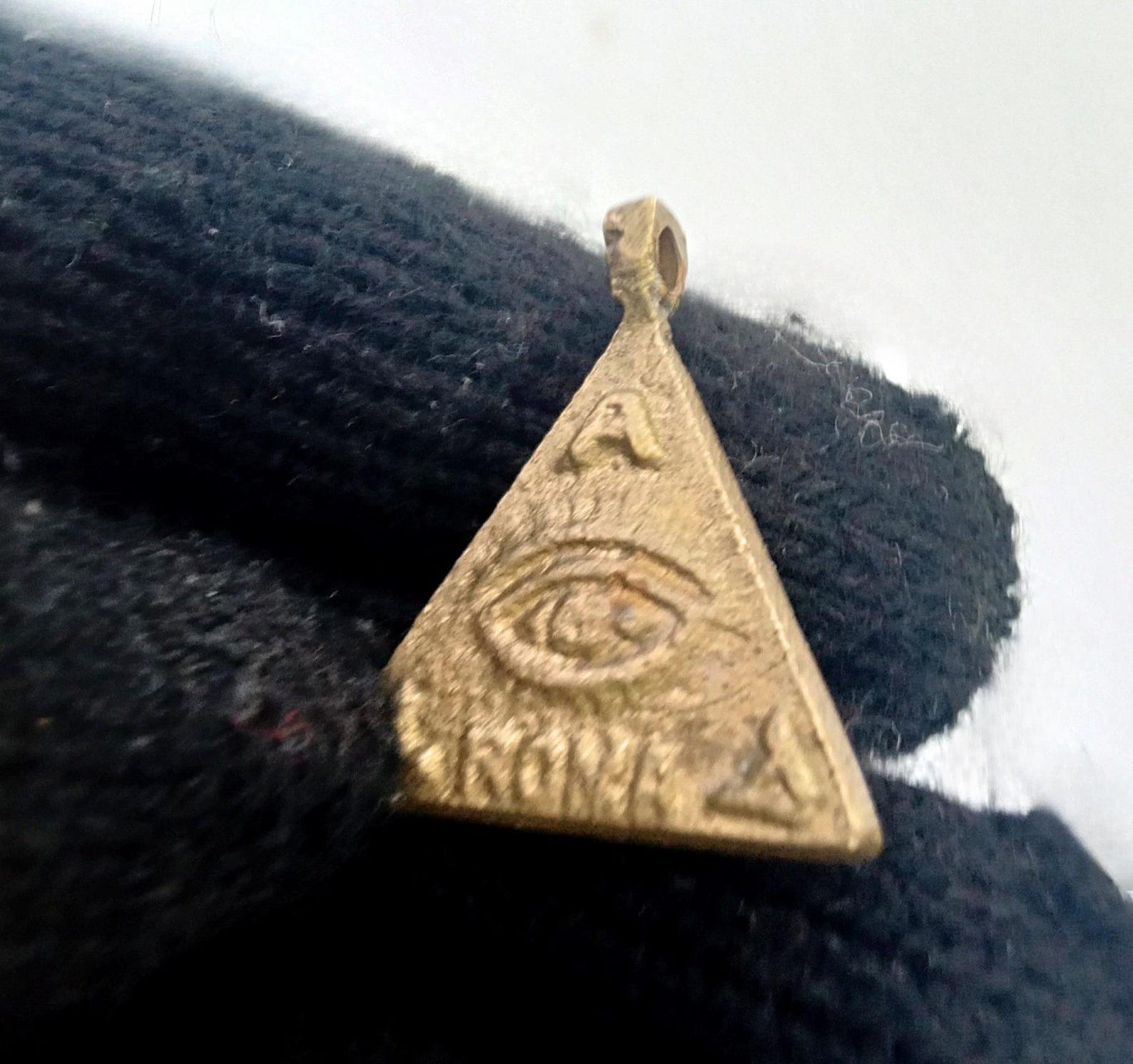 Filipino Brass Amulet Pendant • Triangle Eye Talisman • Handmade ...