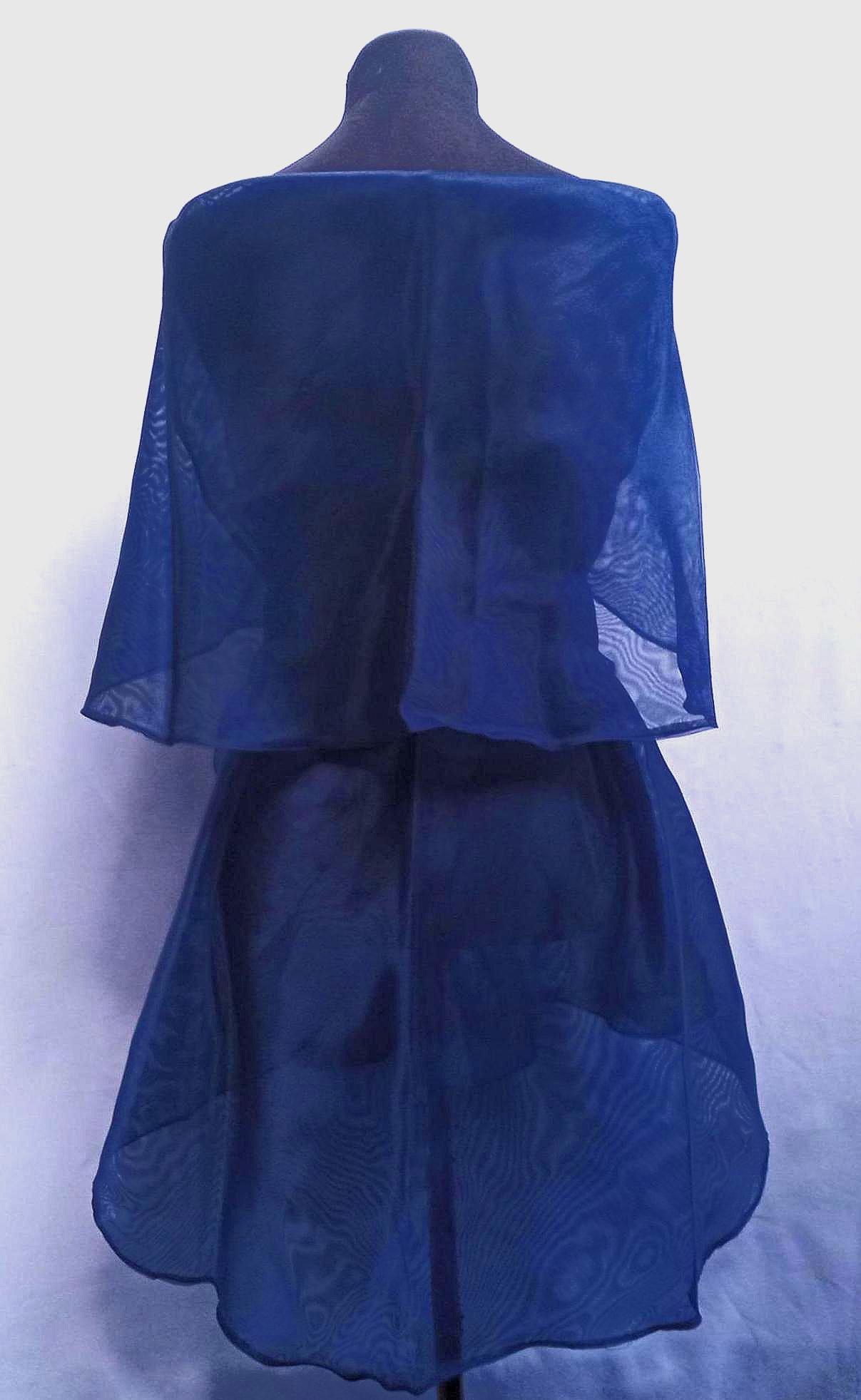 Modern Filipiniana NAVY BLUE Organza Wrap Dress | Philippine Made Sheer ...