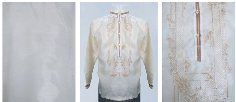 Philippine Original Barong Tagalog for Men Embroidered Satin Organza W ...