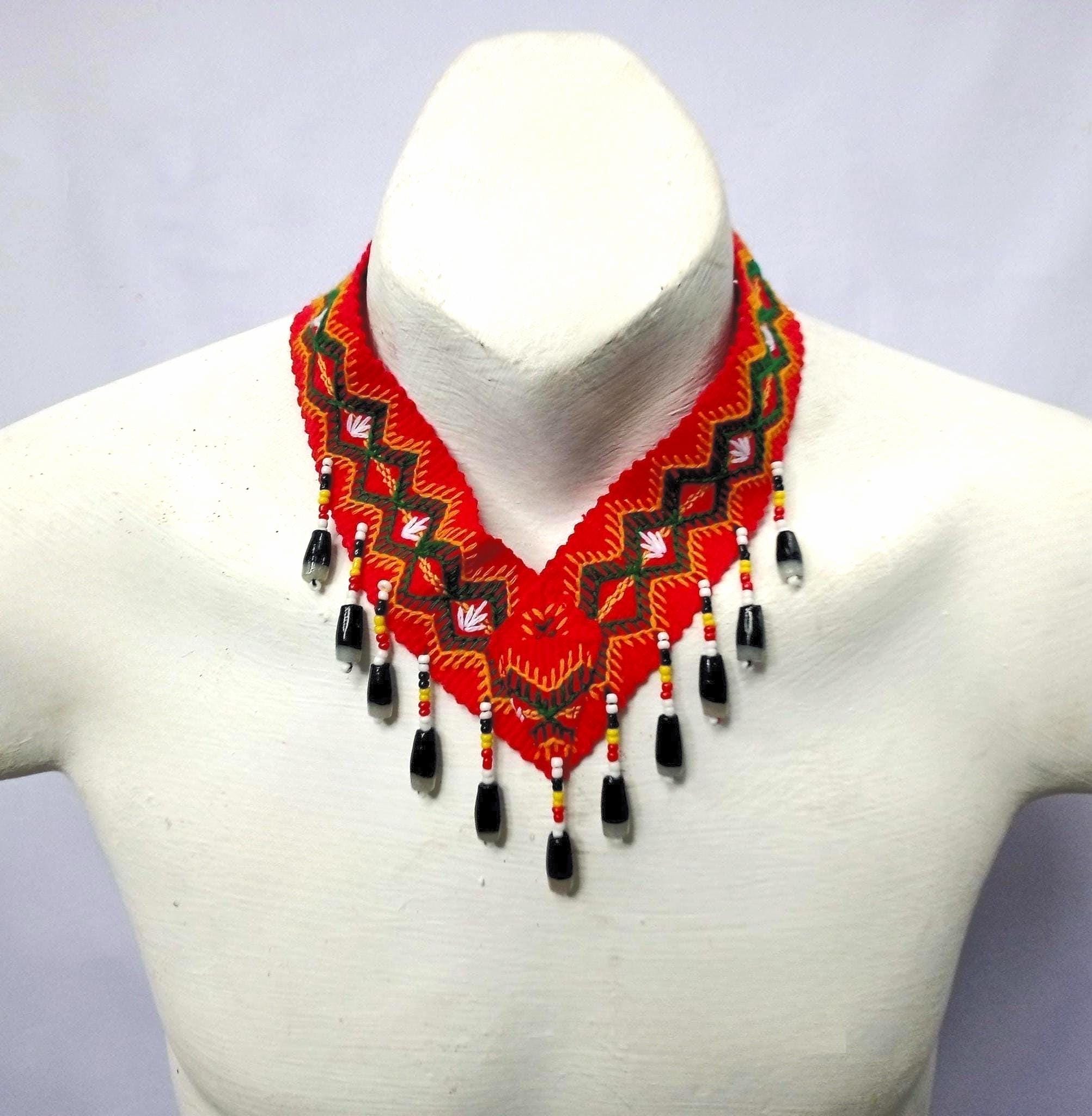 Kalinga Igorot Beaded Choker, Inabel Tribal Necklace With Tassels ...
