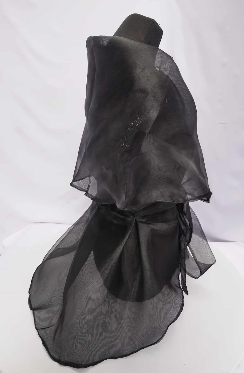 Modern Filipiniana BLACK Organza Wrap Dress | Philippine Made Sheer ...