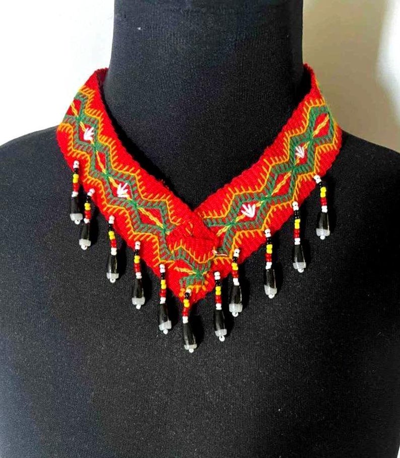 Kalinga Igorot Beaded Choker, Inabel Tribal Necklace With Tassels ...