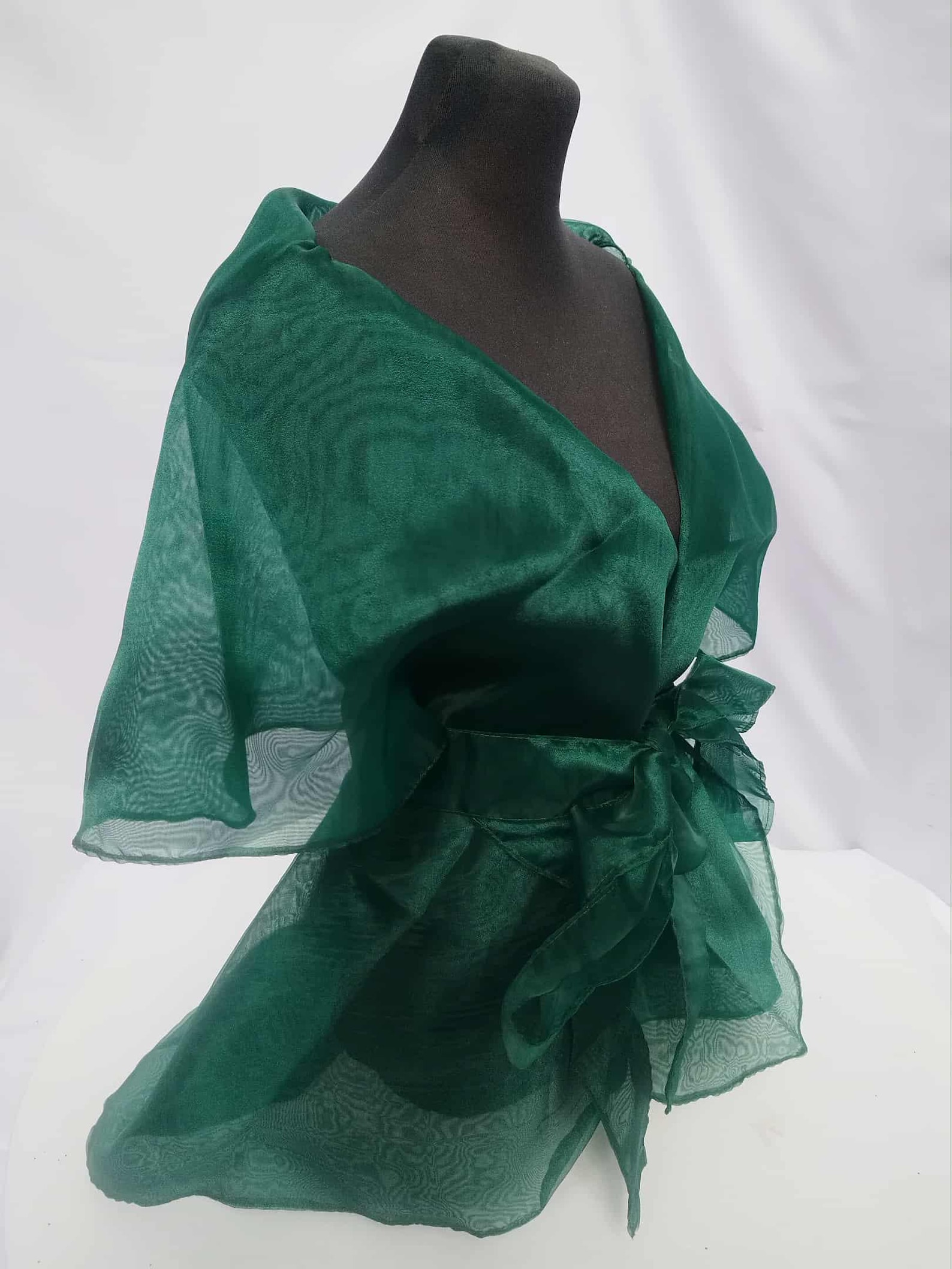Modern Filipiniana FOREST GREEN Organza Wrap Dress | Philippine Made ...