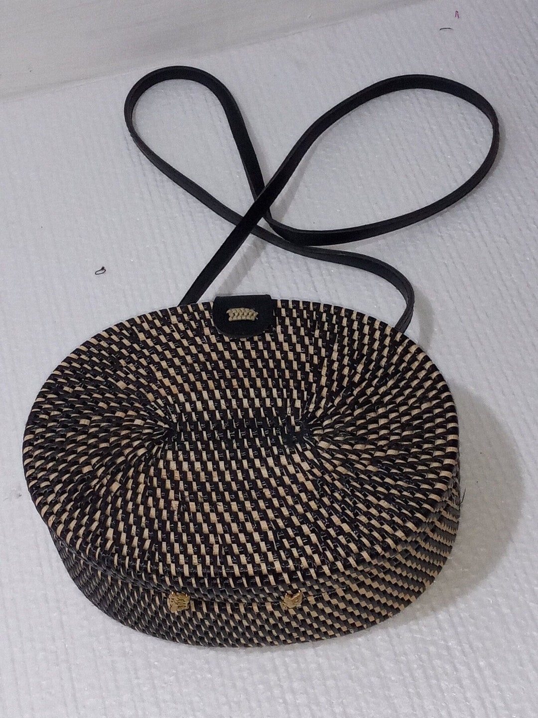 Philippine Handmade, Black Oval Rattan Bag, Crossbody Rattan Bags, Gift ...