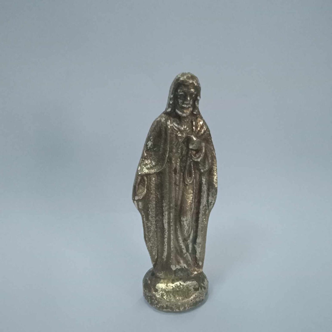 Hard to Find Vintage Religious Bronze Statue of the Sacred Heart of ...