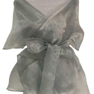 Modern Filipiniana GRAY Organza Wrap Dress | Philippine Made Sheer ...