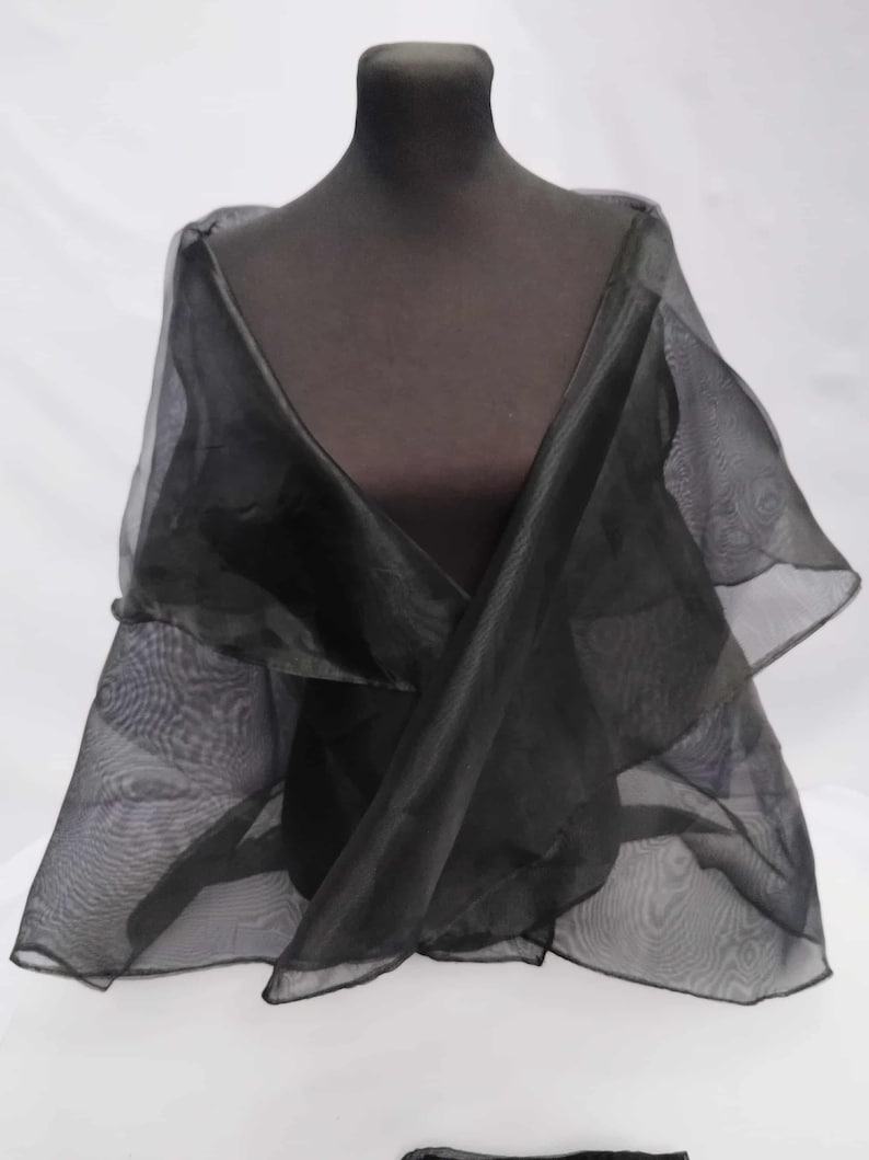 Modern Filipiniana BLACK Organza Wrap Dress | Philippine Made Sheer ...