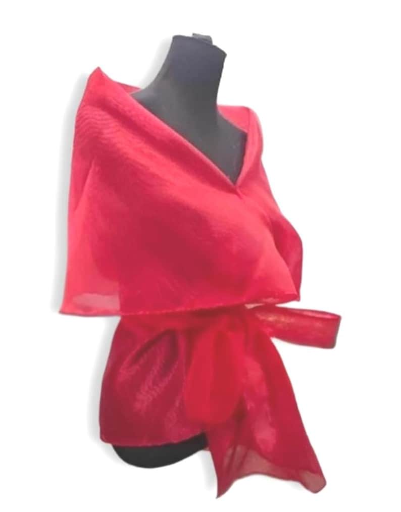 Modern Filipiniana ROSE RED Organza Wrap Dress | Philippine Made Sheer ...