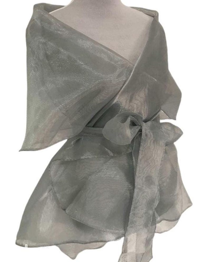 Modern Filipiniana GRAY Organza Wrap Dress | Philippine Made Sheer ...