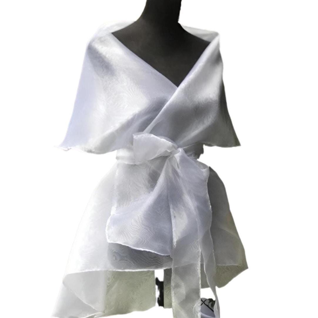 Modern Filipiniana WHITE Organza Wrap Dress | Philippine Made Sheer ...