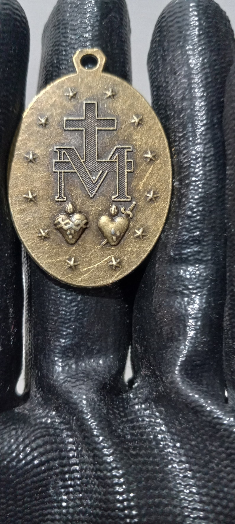 Blessed Virgin Mary Miraculous Medallion Anting-anting Brass Amulet ...
