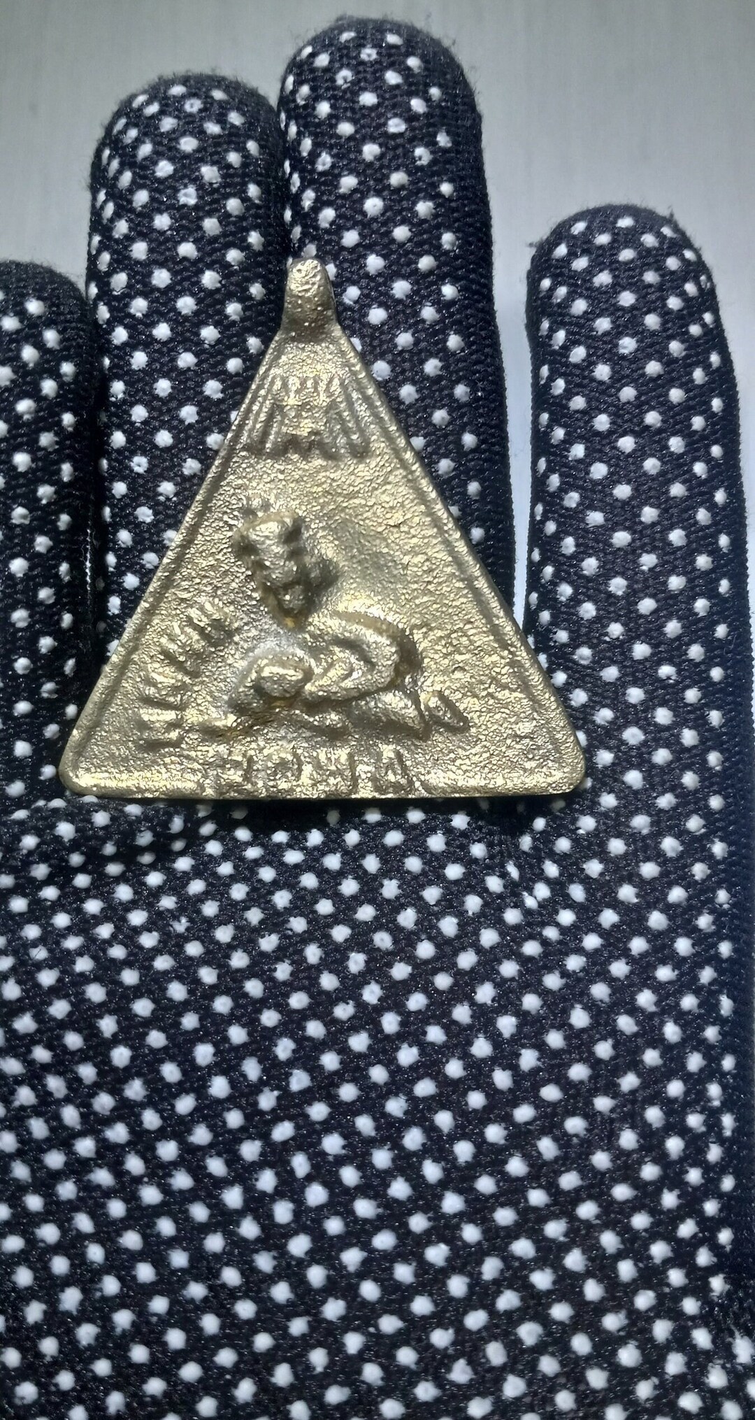 Triangular Medallion MMMM ROMA Anting-anting Brass Amulet Philippines ...