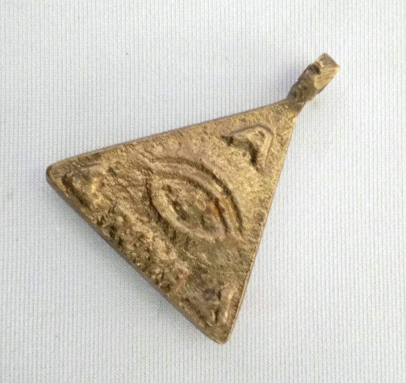 Filipino Brass Amulet Pendant • Triangle Eye Talisman • Handmade ...