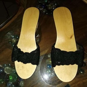 Filipino Carved Wedge Hand-made Wooden Bakya Vintage Souvenir Asian ...