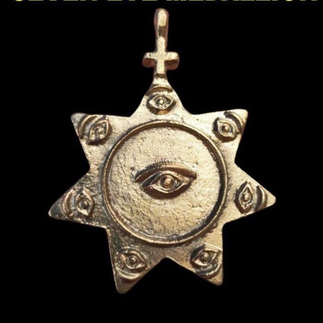 Seven Eye Medallion Siete Ojos Anting Anting Filipino Protection Amulet ...