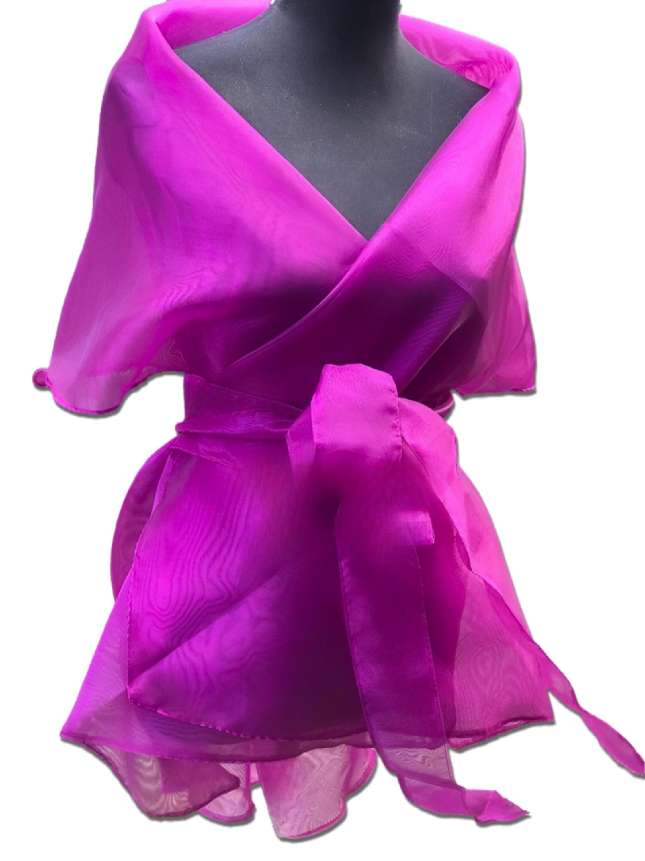 Modern Filipiniana MAGENTA Organza Wrap Dress | Philippine Made Sheer ...