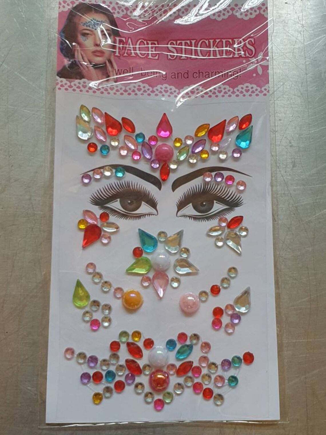 1x Sheet Unisex Face Gems Multi Coloured Stickers Make up Body - Etsy UK