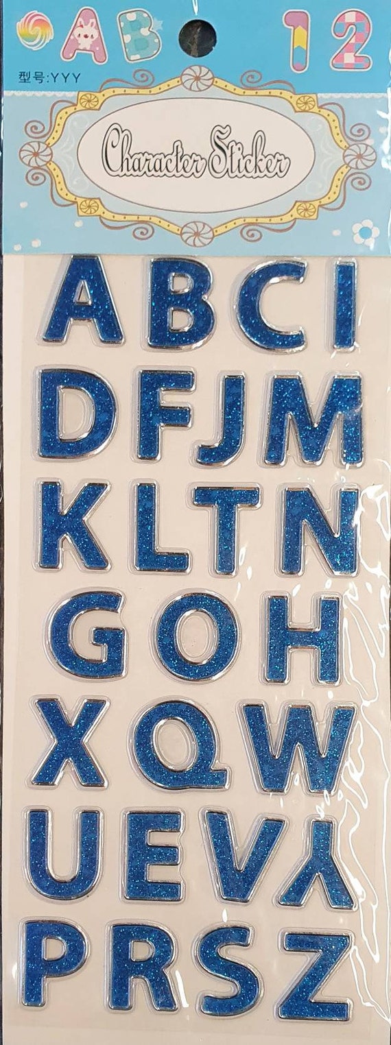 Blue Glitter 3D Puffy Adhesive Letters Alphabet Stickers A-Z | Etsy