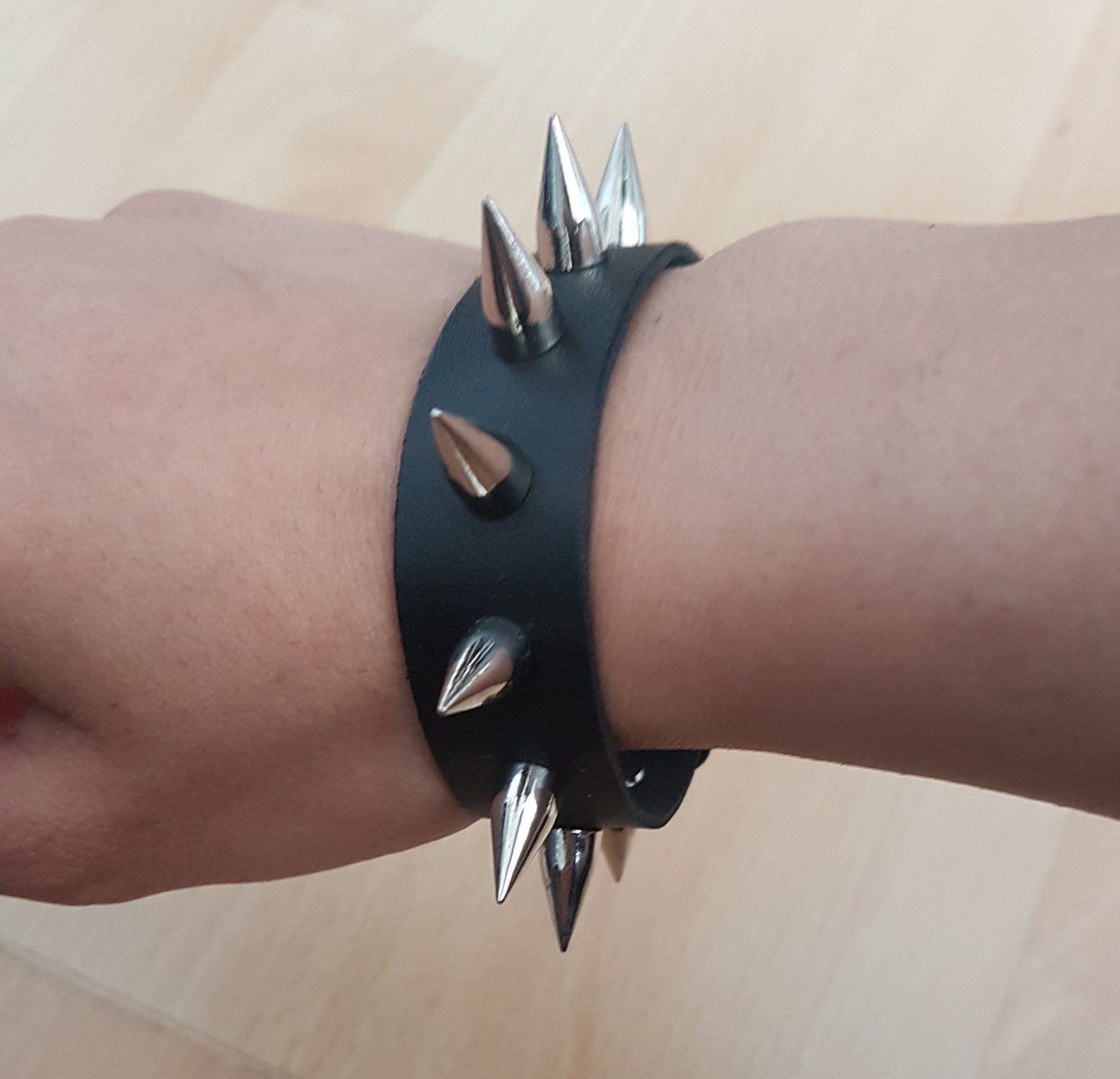 Adults Goth Fashion Spiked Wrist Band Metal Spikes One Size - Etsy UK