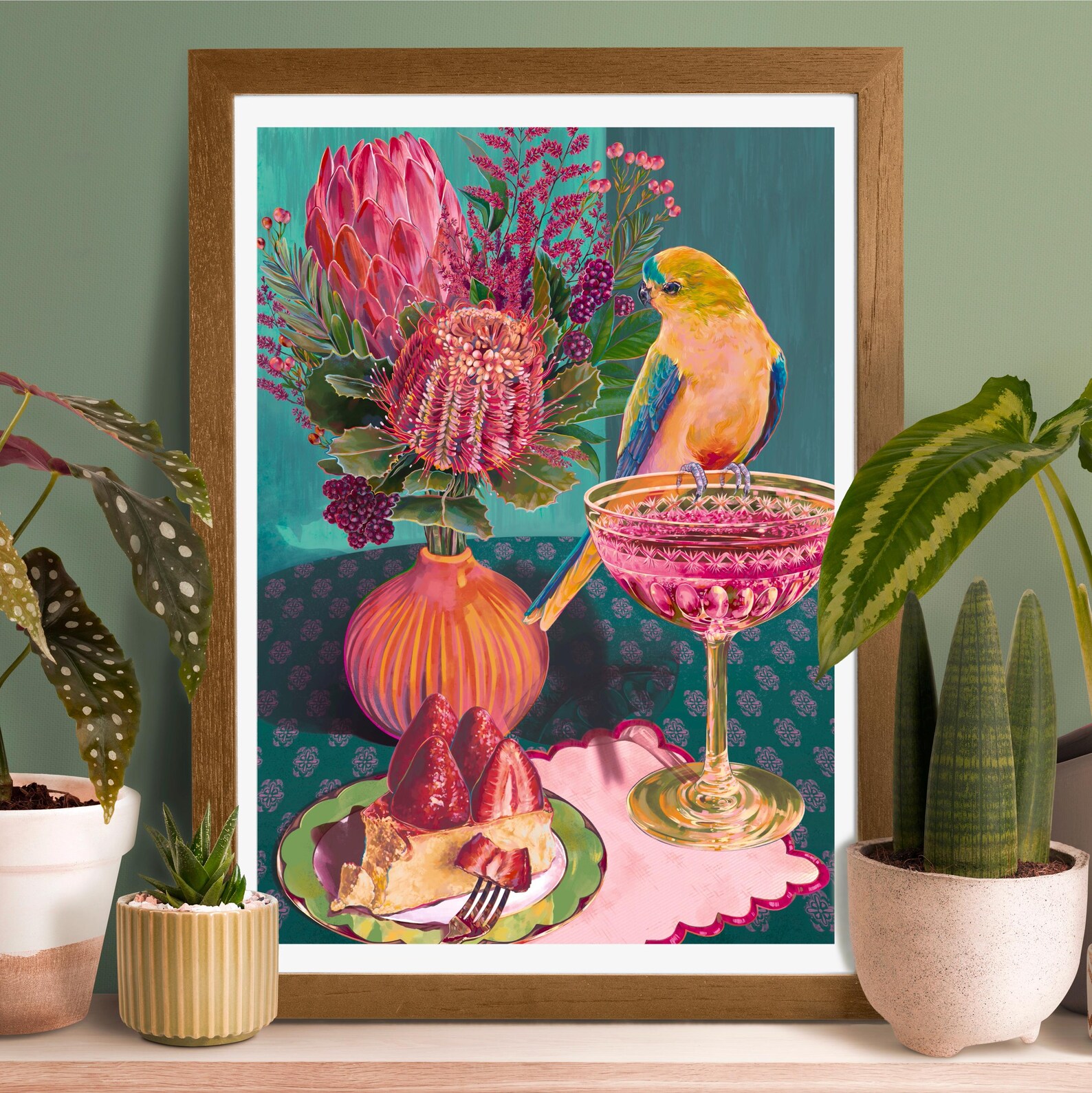 The Orange-bellied Parrot - A3 Fine Art Giclée Print, Critically ...