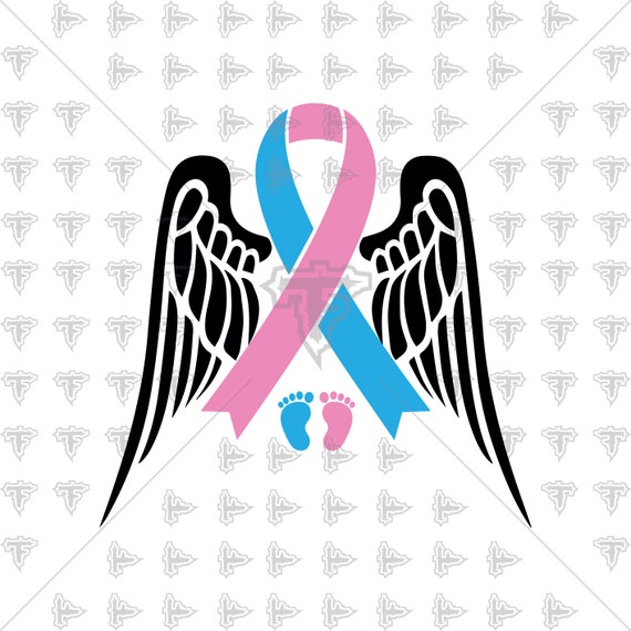Infant Loss Ribbon Awareness Wings Baby Boy Girl SVG DXF EPS | Etsy