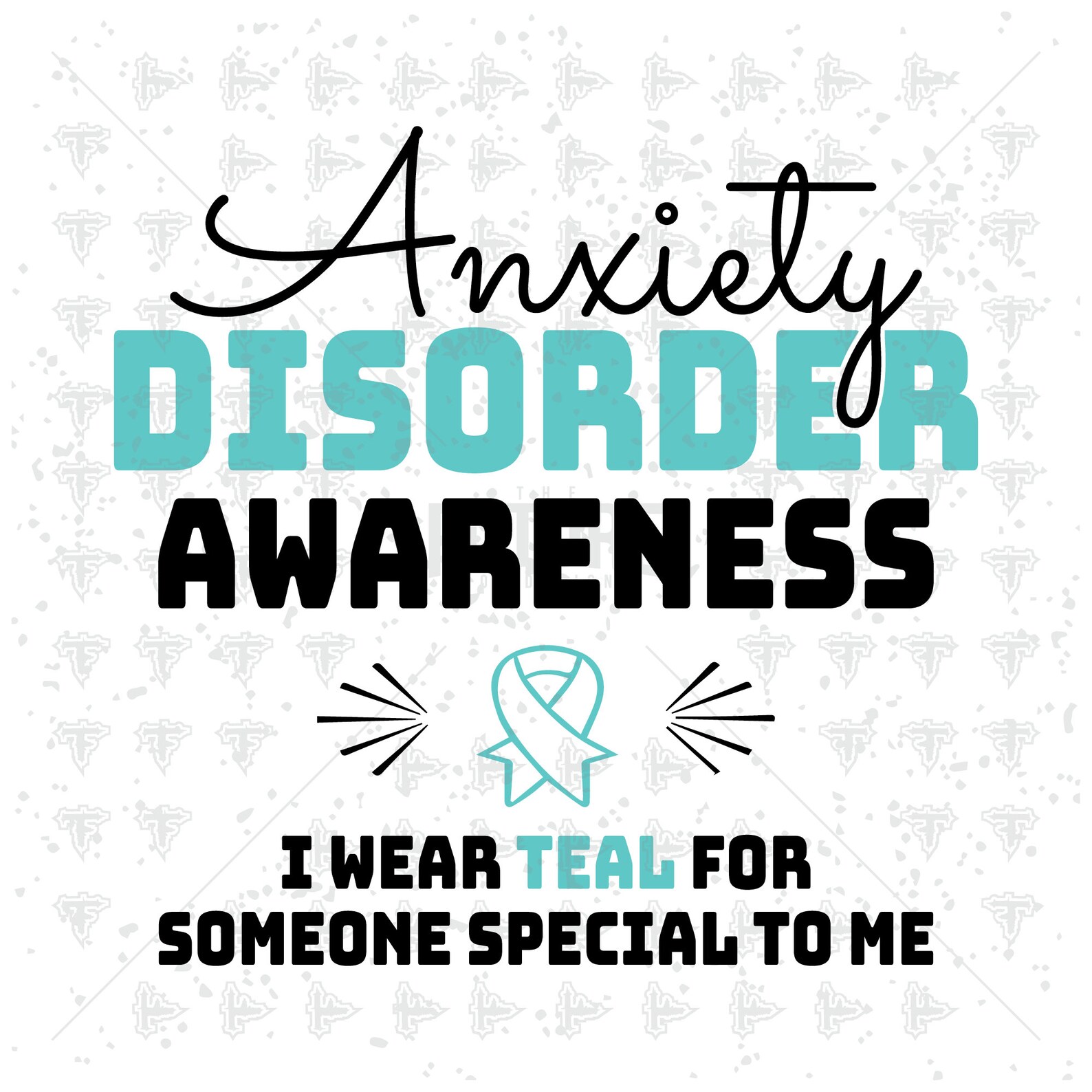 Anxiety Disorder Awareness Ribbon I Wear Teal SVG DXF EPS - Etsy