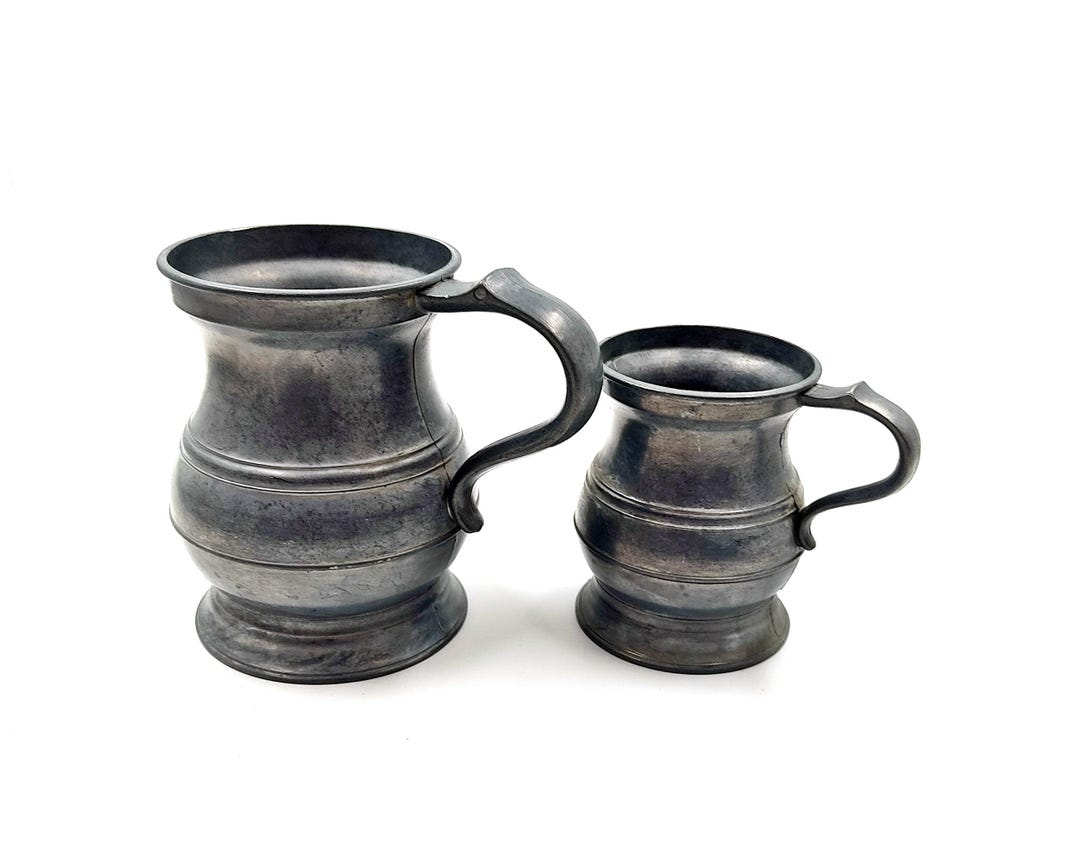 Vintage German Pewter Tankard/cup Set of Two - Etsy