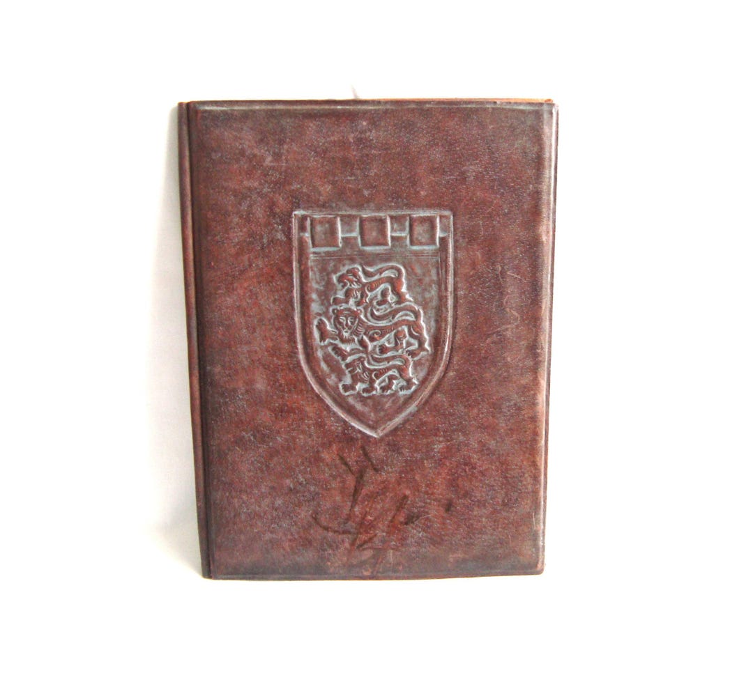 Vintage Tooled Leather Folder Large Portfolio - Etsy