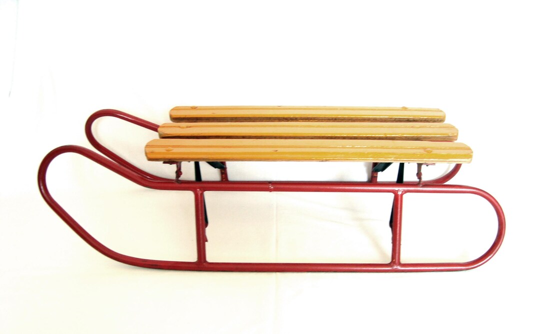 Vintage Sled Child Sledge Solid Wood and Iron - Etsy