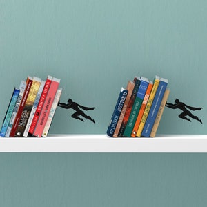 Bookend Shaped as Superhero - Set of 2. // Metal Designed Bookends ...
