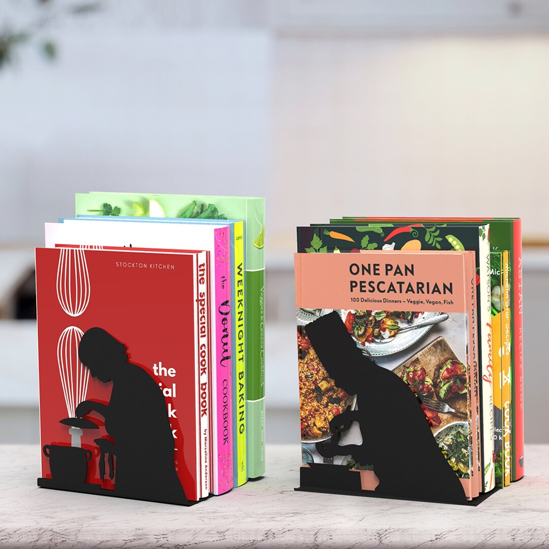 Bookends for Cookery Books // Metal Designed Bookend // Cool Gift ...