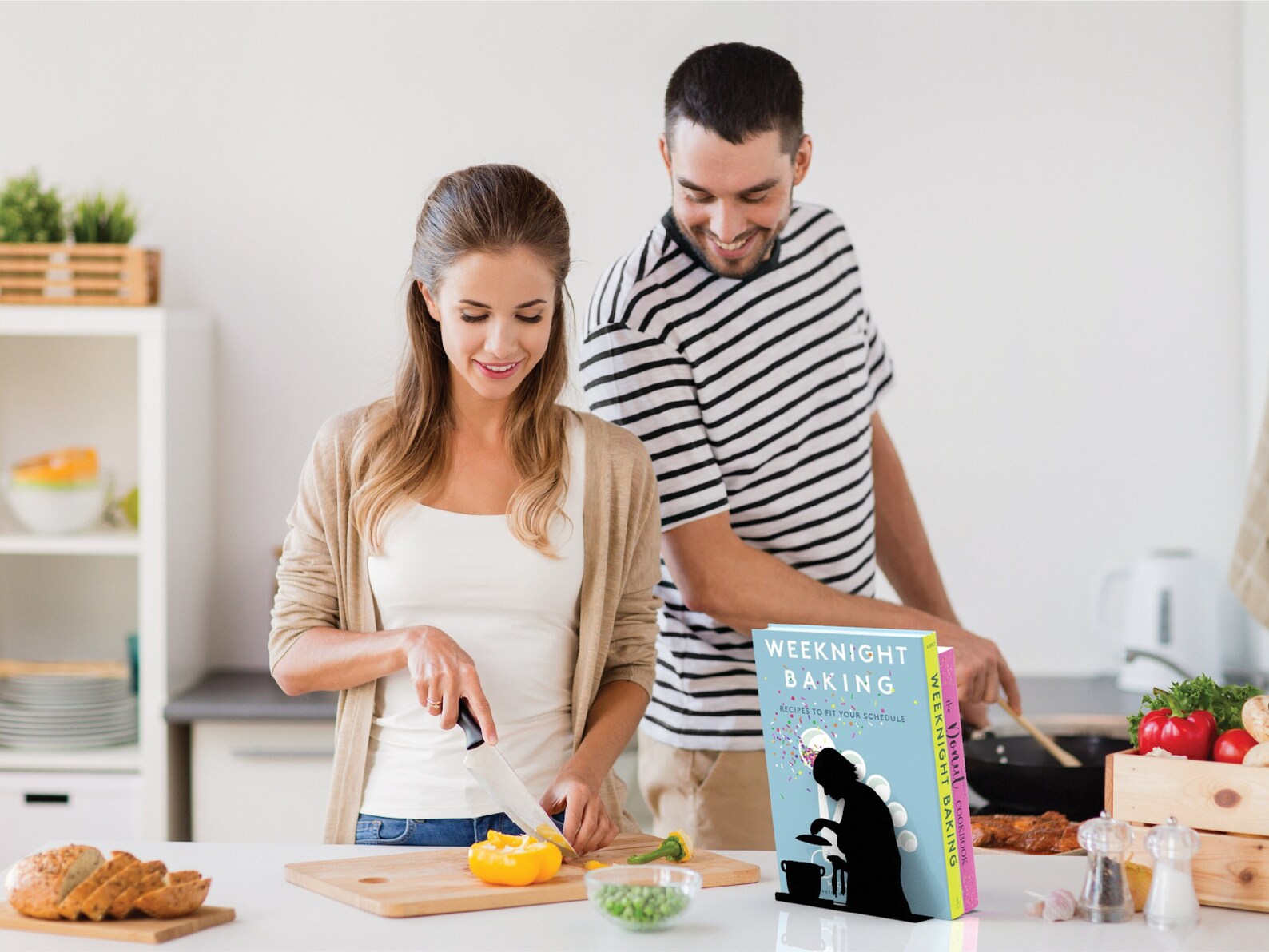 Bookends for Cookery Books // Metal Designed Bookend // Cool | Etsy