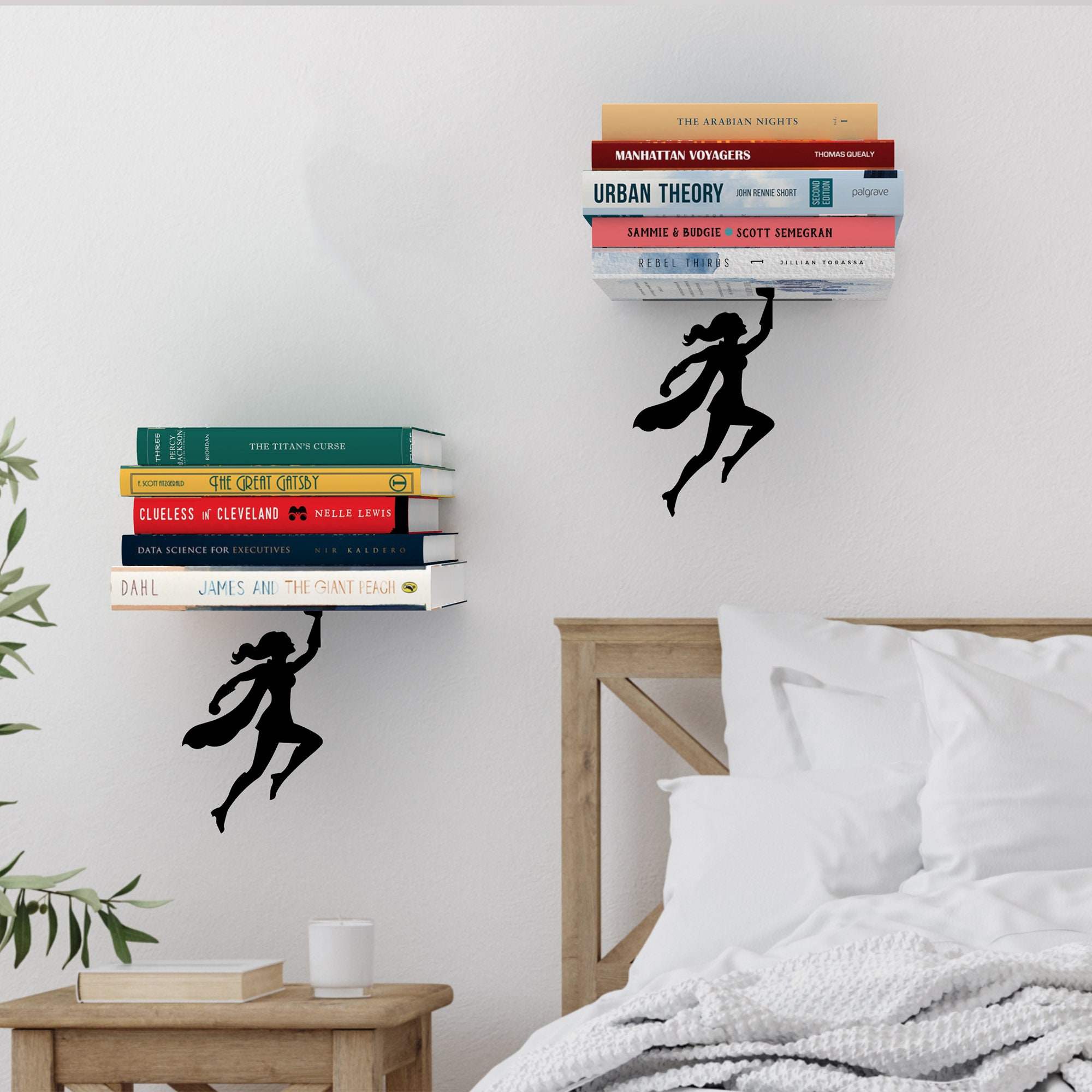 Wondershelf_floating Bookshelves Set of 2. Invisible Hanging - Etsy