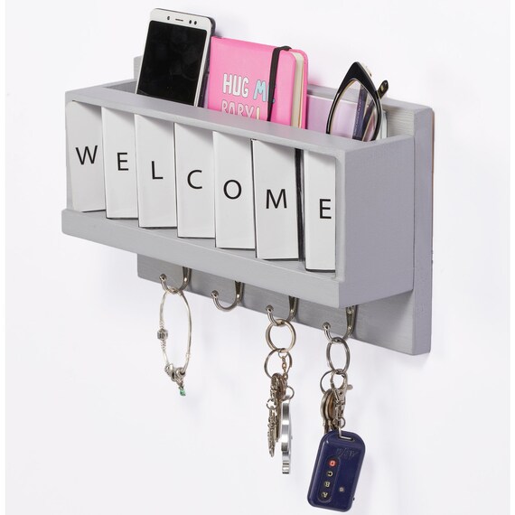 Greetings Interactive Wooden Key Shelf for the House | Etsy