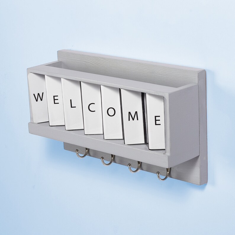 Greetings Interactive Wooden Key Shelf for the House | Etsy