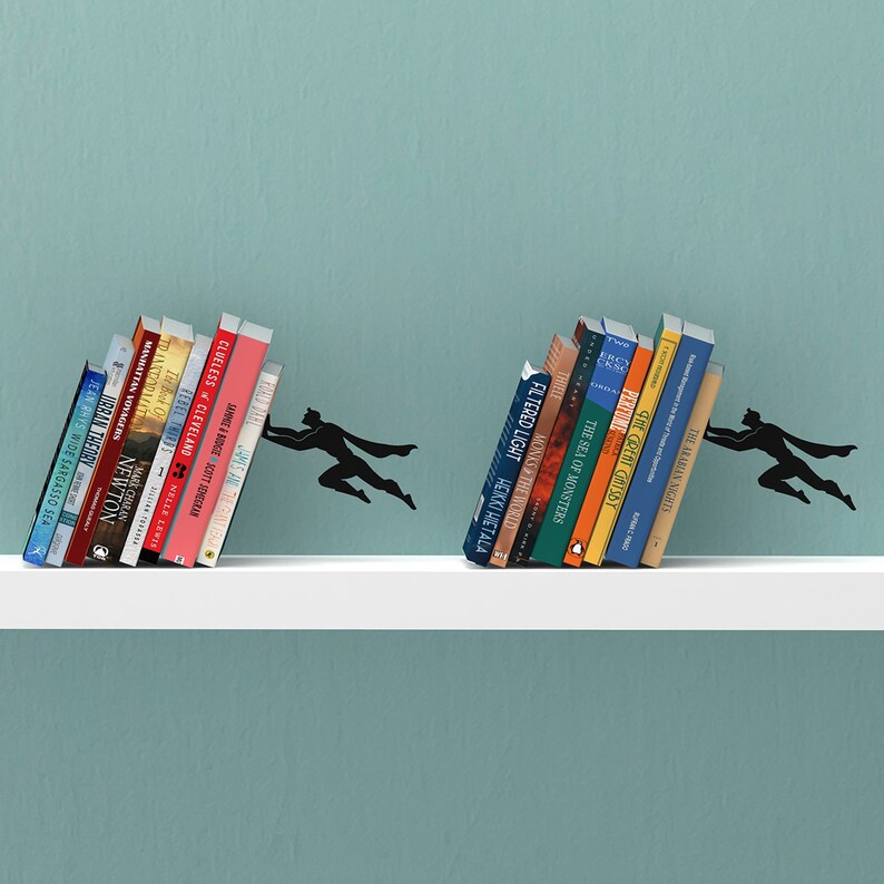 Bookend Shaped as Superhero Set of 2. // Metal Designed - Etsy