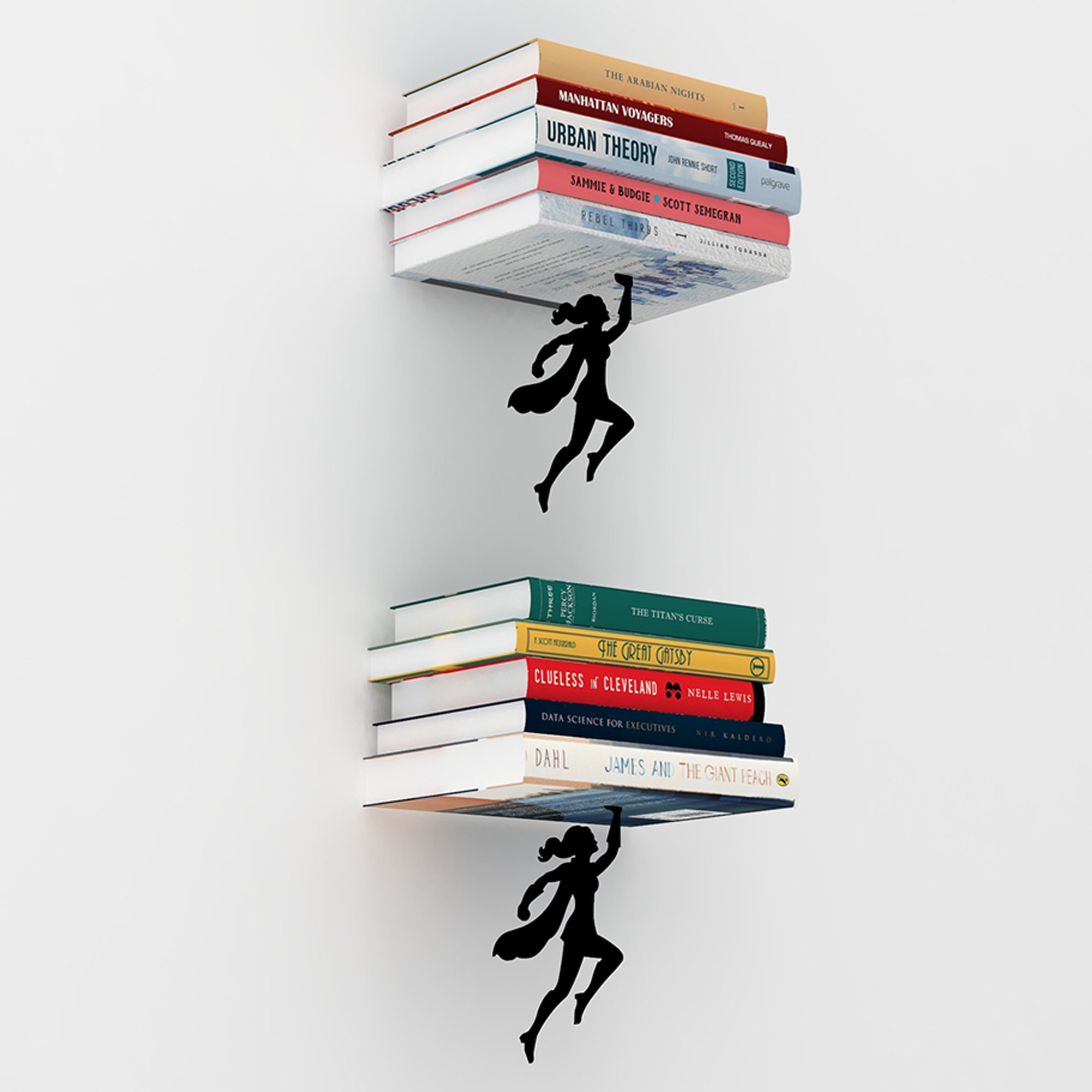 Wondershelf_floating Bookshelves Set of 2. Invisible Hanging - Etsy