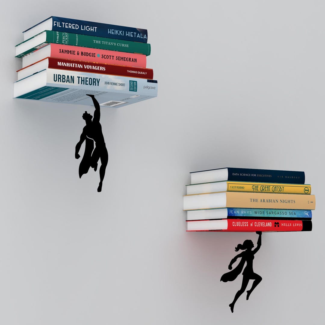 Superhero Floating Bookshelf Set: Hidden Metal Shelves - Etsy