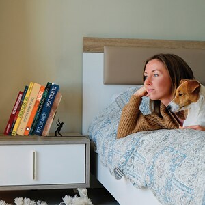 Falling Bookend – Unique Metal Book Holder | Minimalist Bookshelf Decor ...