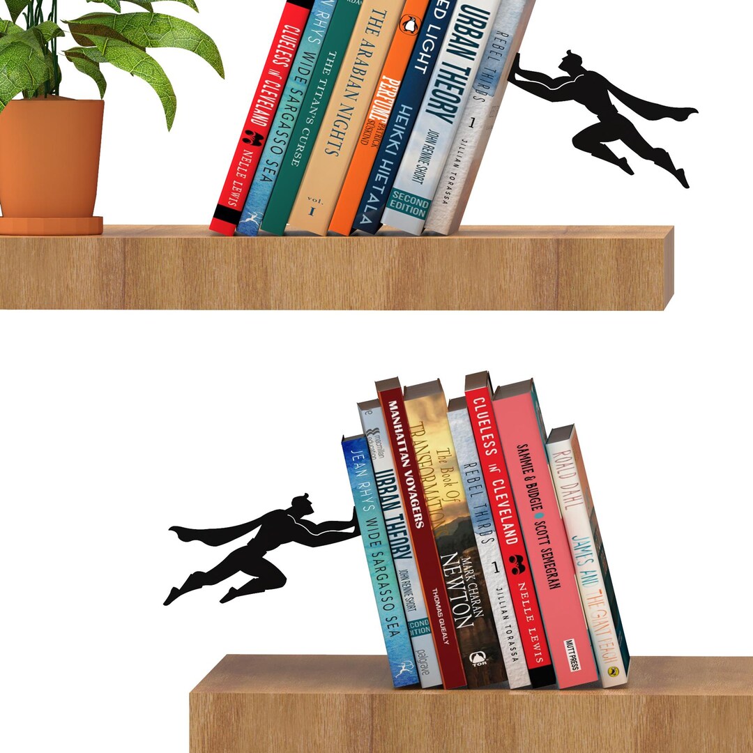 Bookend Shaped as Superhero - Set of 2. // Metal Designed Bookends ...