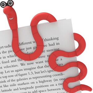 DE Clip Bookmark // Shaped as Worm // Red // Cool Gift // - Etsy