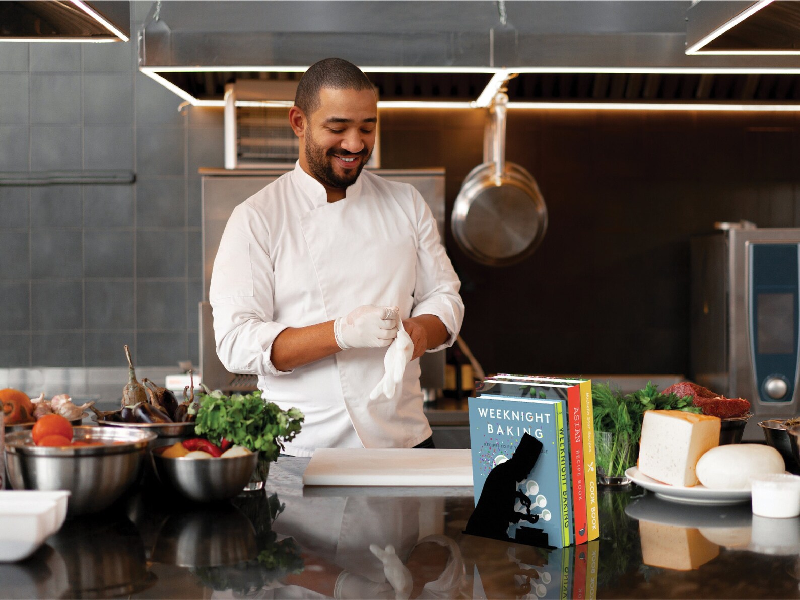 Bookends for Cookery Books // Metal Designed Bookend // Cool | Etsy