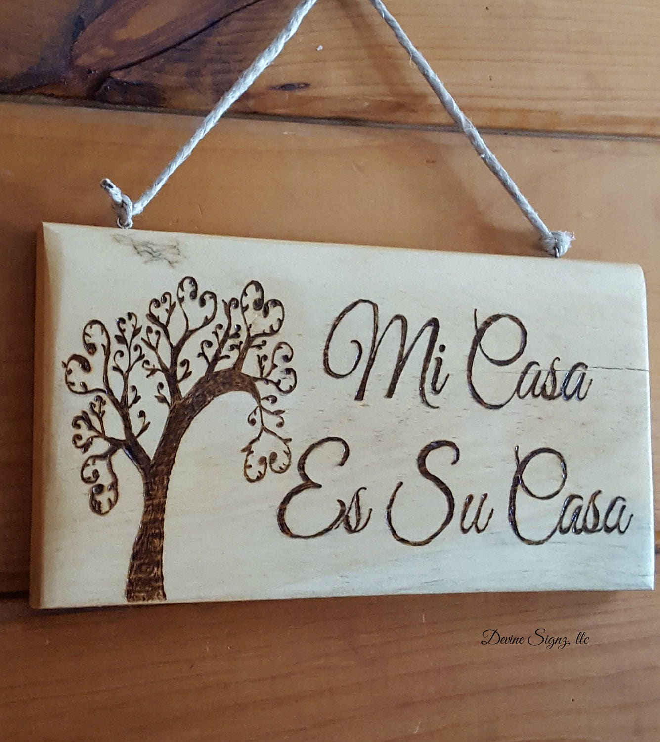 Mi Casa Es Su Casa-spanish Home Decor-spanish Signs- Wood- Burned Signs ...