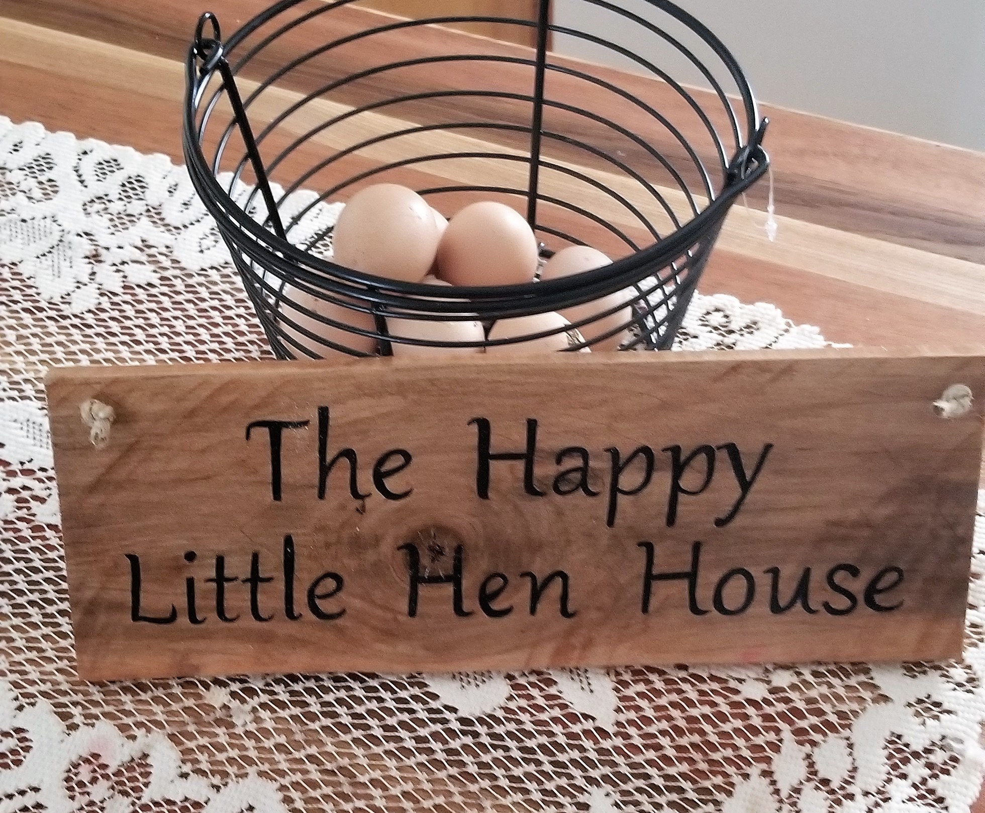 Handmade Rustic,stained Sign That Says"the Happy Little Hen House ...