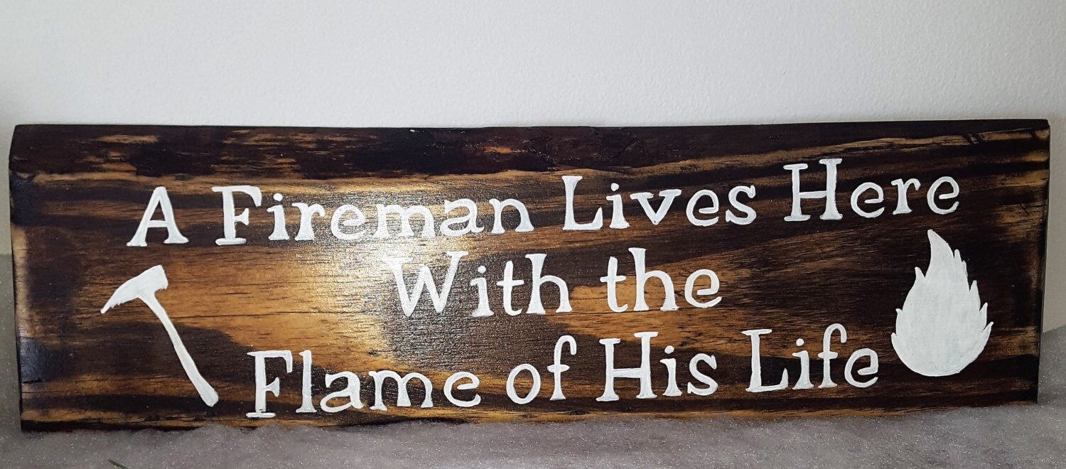 Fireman Lives Here Rustic Wood Sign – Gift for Firefighter - Etsy