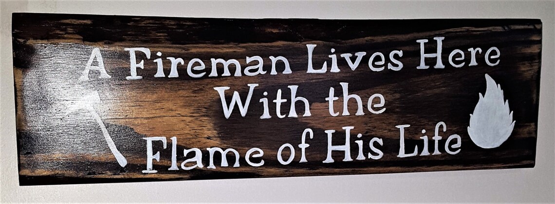 Fireman Lives Here Rustic Wood Sign – Gift for Firefighter - Etsy