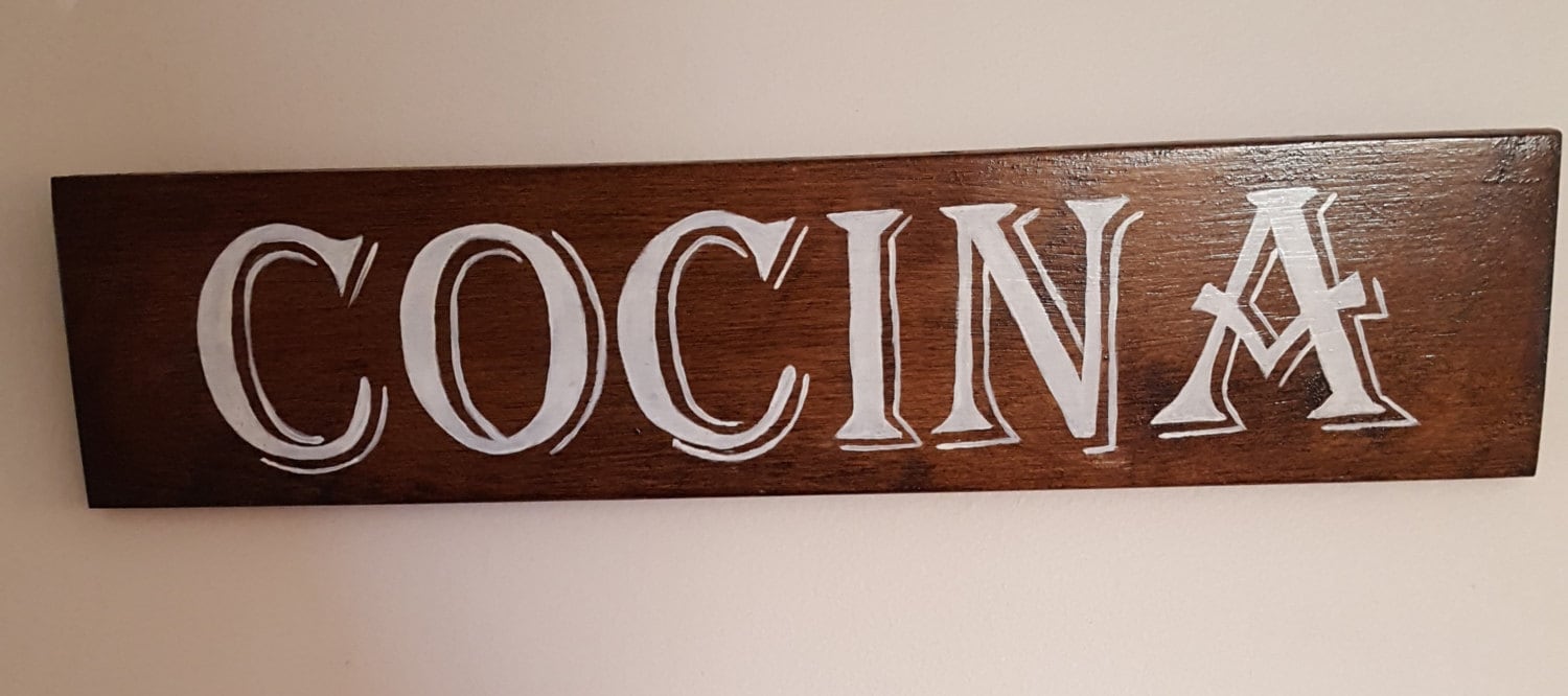 Cocina Sign - Spanish Kitchen Quote, Wood Sign (14x3) - Etsy