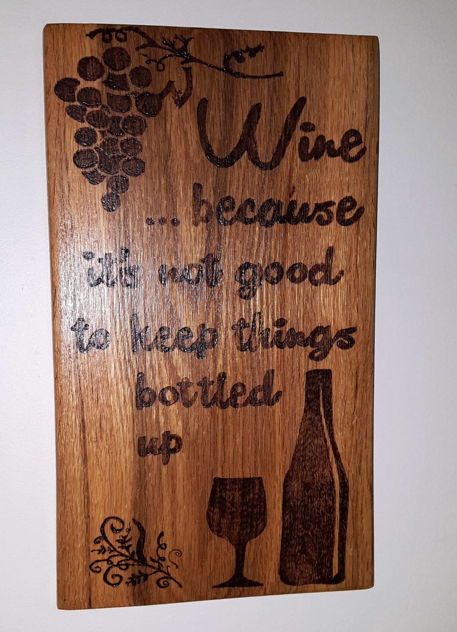 Rustic Wine Sign - Wood Burned Sign - Sayings and Quotes - Home Decor ...