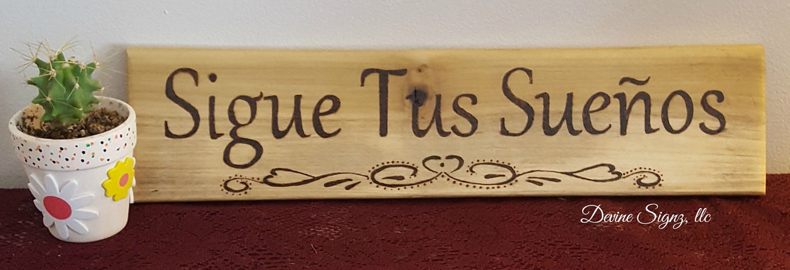 Sigue Tus Suenos Wood Sign – Burned Spanish Quote, Reclaimed Wood Decor ...